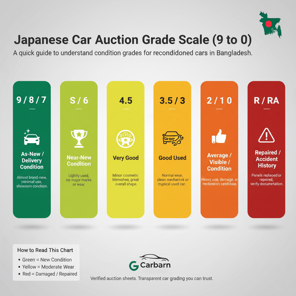 Japanese Auction Grades Scale : Bangladesh Guide