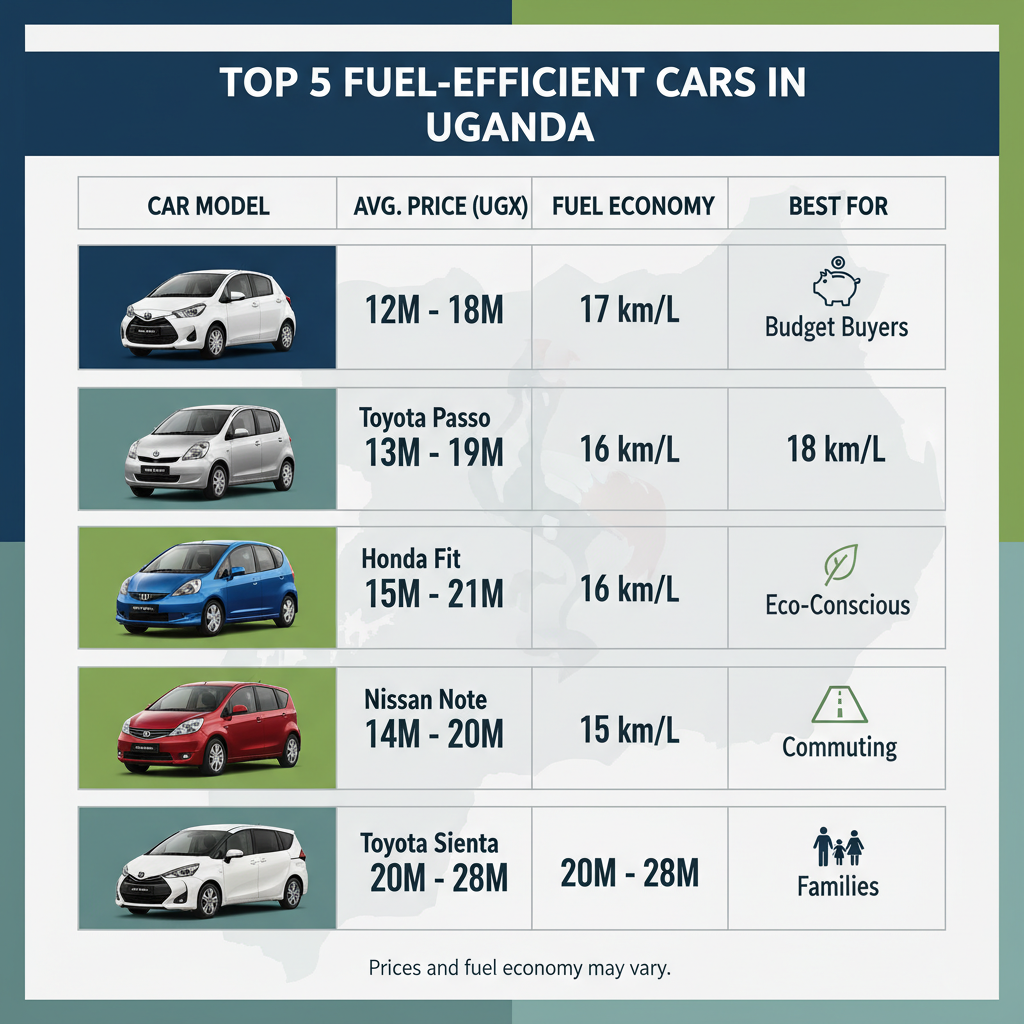 Best Fuel-Efficient Cars Under 20M UGX in Uganda | Carbarn Uganda